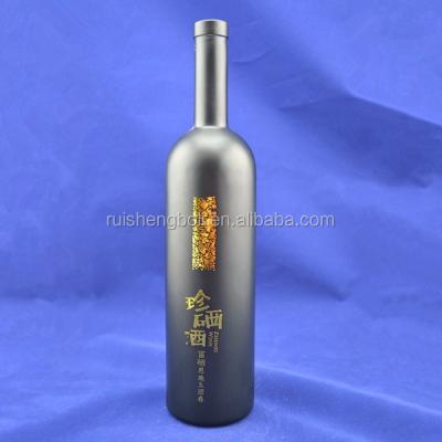Cina Bottine di vino in vetro nero da 750 ml per vino/olio/whisky in imballaggio in cartone in vendita