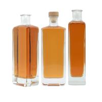 China 1000ml Square Painted Empty Tequila Rum Glass Bottle with Super Flint Material for sale