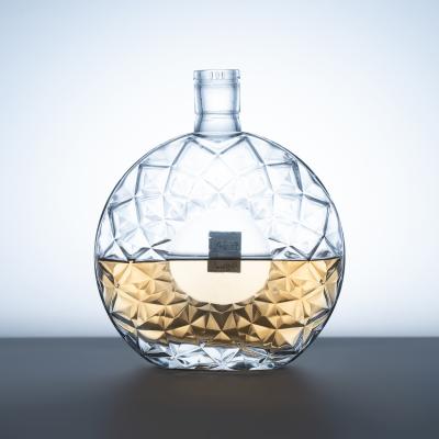 Cina Materiale Super Flint Bottiglia di vetro XO ad alta trasparenza con tappo di legno e sigillo di sughero in vendita