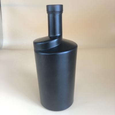 Matte Black Gin Honey Alcoholic Beverage Champagne Bottle Glass 250ml 375ml 1000ml