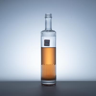 Cina Super Flint Glass Custom Logo Vuoto 750ml 200ml 375ml Liquor Rum Brandy Bottiglia di Whisky in vendita