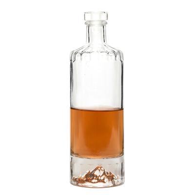 Cina Super Flint Glass Custom Logo Vuoto 750ml 200ml 375ml Liquor Rum Brandy Bottiglia di Whisky in vendita