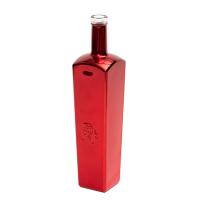 China Embossing Pattern Super Flint Glass Bottles for Tequila Vodka 750ml Square OEM Design for sale