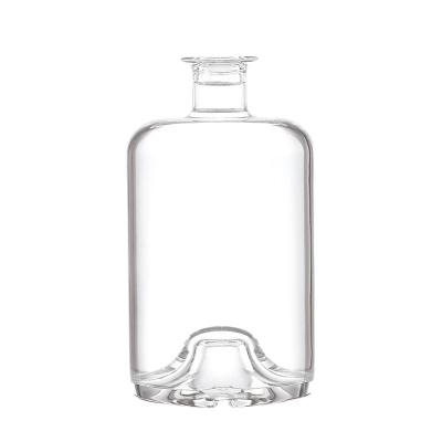 China Tipo de vedação de cortiça de madeira Garrafa de vidro larga de 500 ml personalizada para rum Tequila Vodka Óleo de Brandy à venda