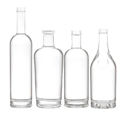 375ml 500ml Clear Frosted Glass Bottle for Vodka Gin Whiskey White Spirit Transparent