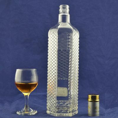 Alcohol Glass Bottle with Cork Stoppers 1 Liter Capacity Super Flint Material