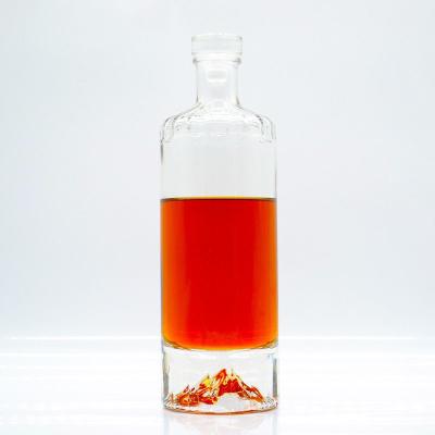 中国 750ml 空のスピリットボトル 氷表面処理とスーパーフリントガラス素材 販売のため