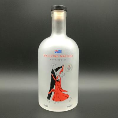 Cina Decal Logo personalizzato 350ml 500ml 700ml 750ml 1000ml bottiglia di vetro per rum vodka whisky gin in vendita