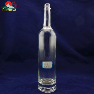 High Flint Glass Material 750ml Cylinder Shape Glass Wine Bottle for Liquor Alcohol