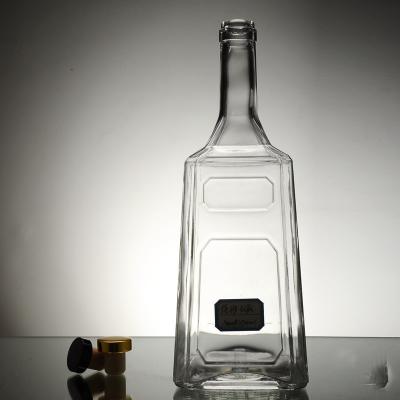 Cina 350 ml 550 ml 750 ml Bottiglia di vetro vuota per vodka whisky vino rosso Decal superficie manipolazione in vendita