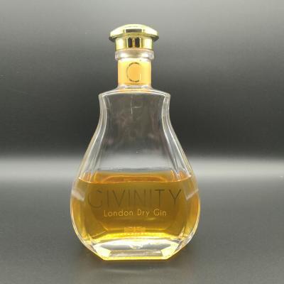 China 750ml Clear Empty Super Flint Liquor Bottles with Customized Weight/Height for sale