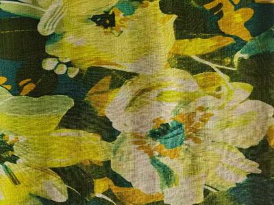 China Rayon Slubbed & Nylon Single Yarn Cross Grain Fabric Print For Clothes for sale