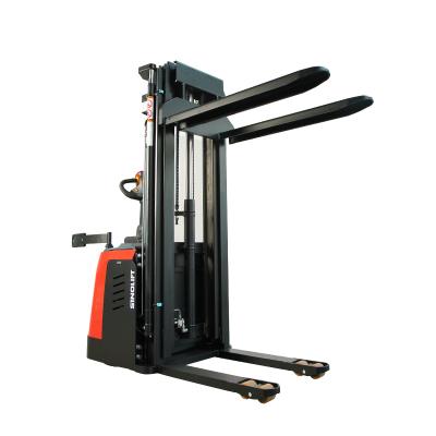 China CDD16P-Li / CDD20P-Li Stand-On Pallet Stacker With Wide-View Mast for sale