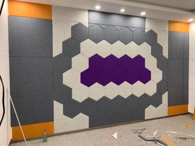 Quality 9mm / 12mm PET Customized Acoustic Panels Carved For Home School Wall for sale