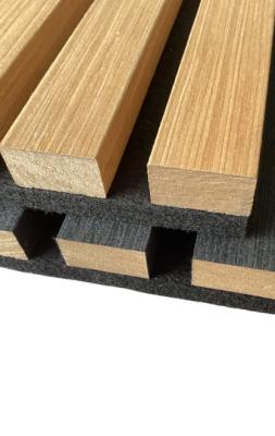 China 3 zijdelijke veneer luxe hout akupanel geluidsdicht hout leisteen akoestische wandpanelen Te koop