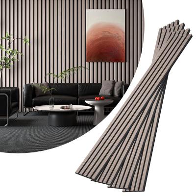China Acoustic Wall Panels PVC Veneer MDF PET Soundproof Slatted Laminated for sale