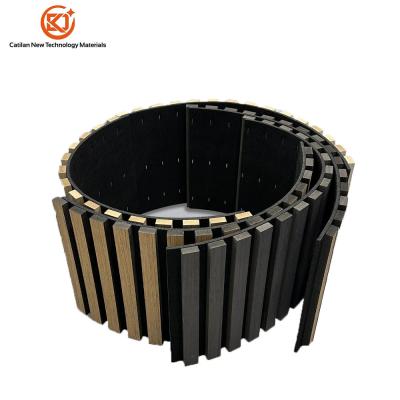 China Painel de ondas de MDF curvo flexível para decoração de parede acústica à venda