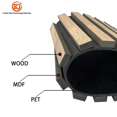 China Tabela de onda 3D MDF decorativa com folheado de madeira - Curva, flexível e ideal para tratamentos acústicos à venda