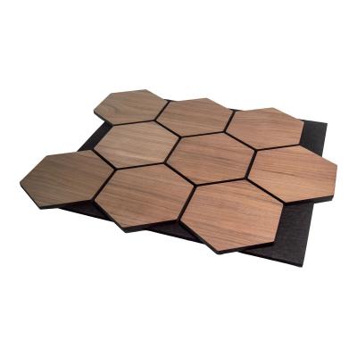 China Modern 3D design of sound-insulating hexagonal soundproof wall panels for sound insulation for sale