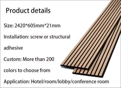 Китай Вид деревянной звукоизоляционной доски с несколькими размерами, доступными для настройки и отличным эффектом абсорбции звука продается