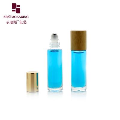 China Leak Proof Glass Bamboo Roll On Bottle 15ml Capacity Customizable Color Logo Anti Acne Skincare Roll On for sale