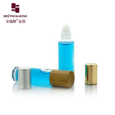 China Leak Proof Glass Bamboo Roll On Bottle 15ml Capacity Customizable Color Logo Anti Acne Skincare Roll On for sale
