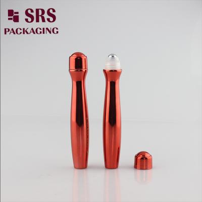 China SRS8447-15ML Fancy Shiny Red Empty Plastic Roll On Bottle With Printing for sale