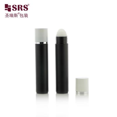China RPP(P)-35ml Frosted Black Plastic Roller Bottle For Disinfectant Deodorant Liquid for sale