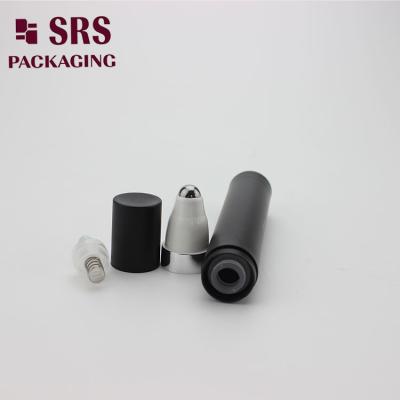 China SRS 15ml Eye Cream matt black Airless Roller Bottle Pressed Roll On Bottle for sale