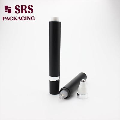 China SRS 15ml Eye Cream matt black Airless Roller Bottle Pressed Roll On Bottle for sale