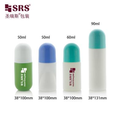 China 2oz 3oz White Roll On Deodorant Bottle With PP Plastic Cap And Roller Ball for sale