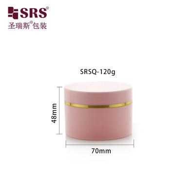 China SRSQ-120g PP Plastic Cosmetic Cream Single Wall Jar Round with Screw Top Lid for sale