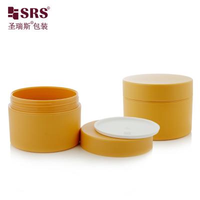 China SRSJK-150g Mustard Silkscreen Round Double Wall Jar With Screw Cap à venda