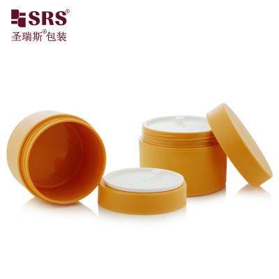 China SRSJK-150g Mustard Silkscreen Round Double Wall Jar With Screw Cap à venda