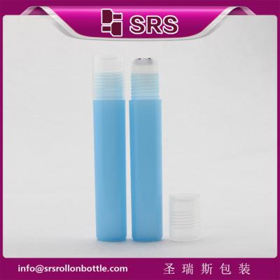 China Cosmetic empty 15ml plastic perfume roll on bottle with three steel ball for sale