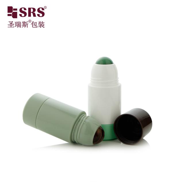 RPPE 50ml Eco Friendly Roll On Container Primary Packaging For Containing Liquid Deodorant Formula With Gemstone Balls