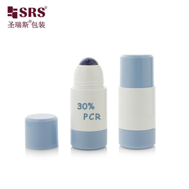 RPPE 50ml Eco Friendly Roll On Container Primary Packaging For Containing Liquid Deodorant Formula With Gemstone Balls