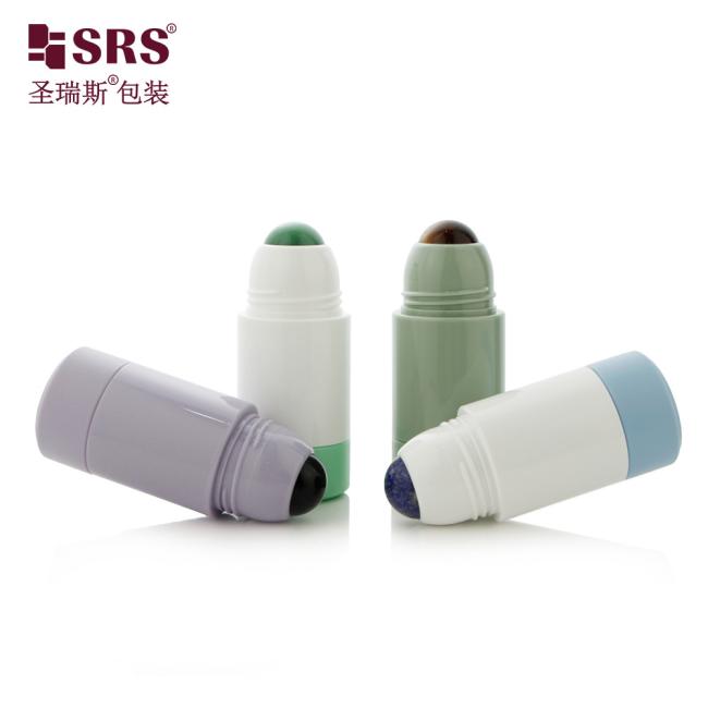 RPPE 50ml Eco Friendly Roll On Container Primary Packaging For Containing Liquid Deodorant Formula With Gemstone Balls