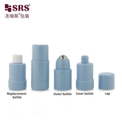 China Refillable PP PCR Roll On Bottle 50ml 75ml Cosmetic Packaging for sale