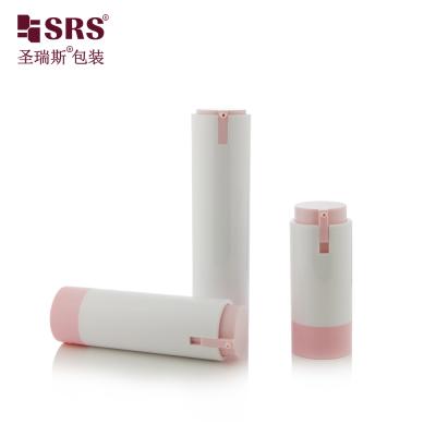 China Refillable Airless Pump Bottle 15ml 30ml 50ml AS+PP Cosmetic Container for sale
