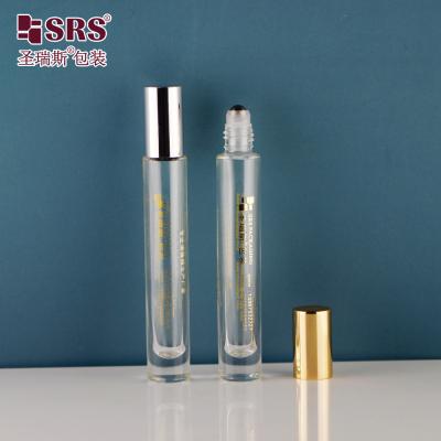 China Customized 10ml Thick Glass Roll On Bottle with Screw Cap for Essential Oil and Perfume for sale