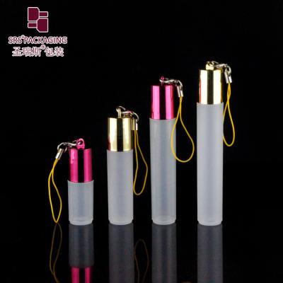 China Wholesale 5ml Plastic Bottle Roller With Hook Portable Keychain Perfume Empty Bottle for sale
