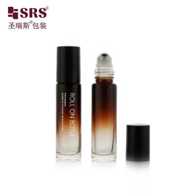 China 1/3oz Essential Oil Custom Gradient Color Glass 10ml Roll on Glass Bottle for sale