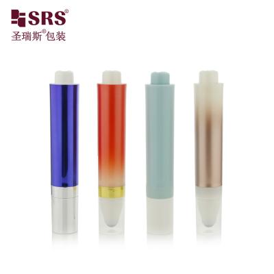 China AY-10ML Coating Gold Gradient Custom Design Plastic Double Wall Roller Bottle With Switch On And Off for sale