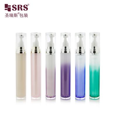 China LR001-15ML 20ML Acrylic Thick Double Wall Roller Bottle Container With Diptube Pump For Cosmetic Packaging for sale