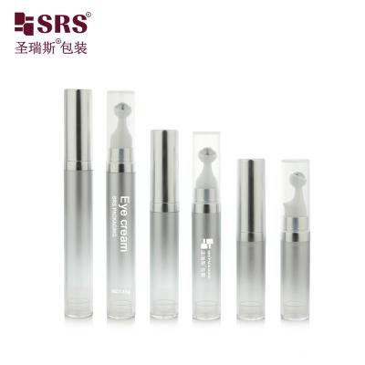 China 15g Matte Silver Gradient Eye Cream Roller Bottle with Silver Cap for Male Cosmetics for sale