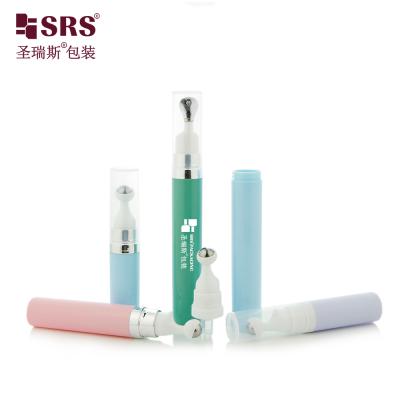 China Colorful 10ml Plastic Eye Cream Roller Bottle with Metal Tip Applicator 7.5ml 10ml 15ml for sale