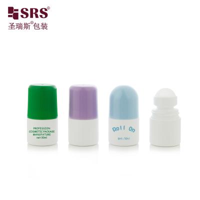 China SRS 30ml Mini Plastic Roll On Bottle Custom Multi-color Empty Roller Container For Refreshing Liquid Insect Repellent for sale