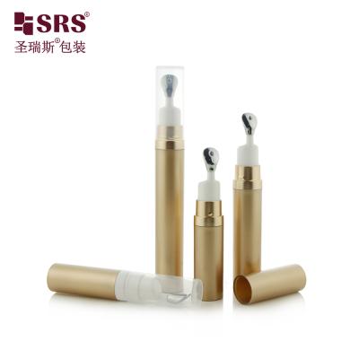 China Luxury Alloy Pump Airless Bottle Press Type Cosmetic Vacuum Container Custom Color & Printing for sale