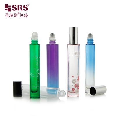 China Multi‑size 5/10/15ml Cylindrical Glass Roll‑on Bottle Refillable Empty Glass Roller Vial For Massage Oil Fragrance OEM Available for sale